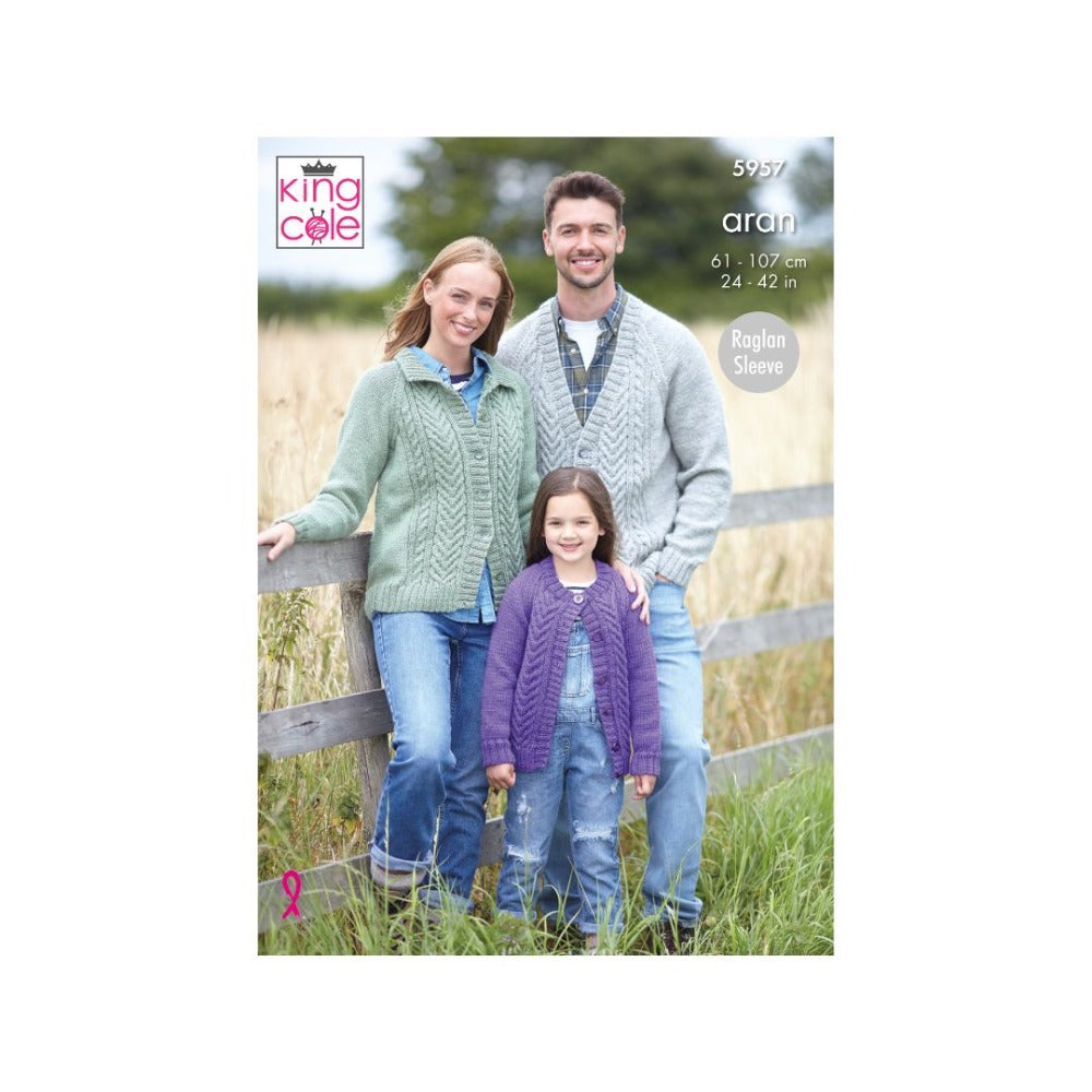 King Cole Aran Knitting Pattern 5957 – Wool n Stuff