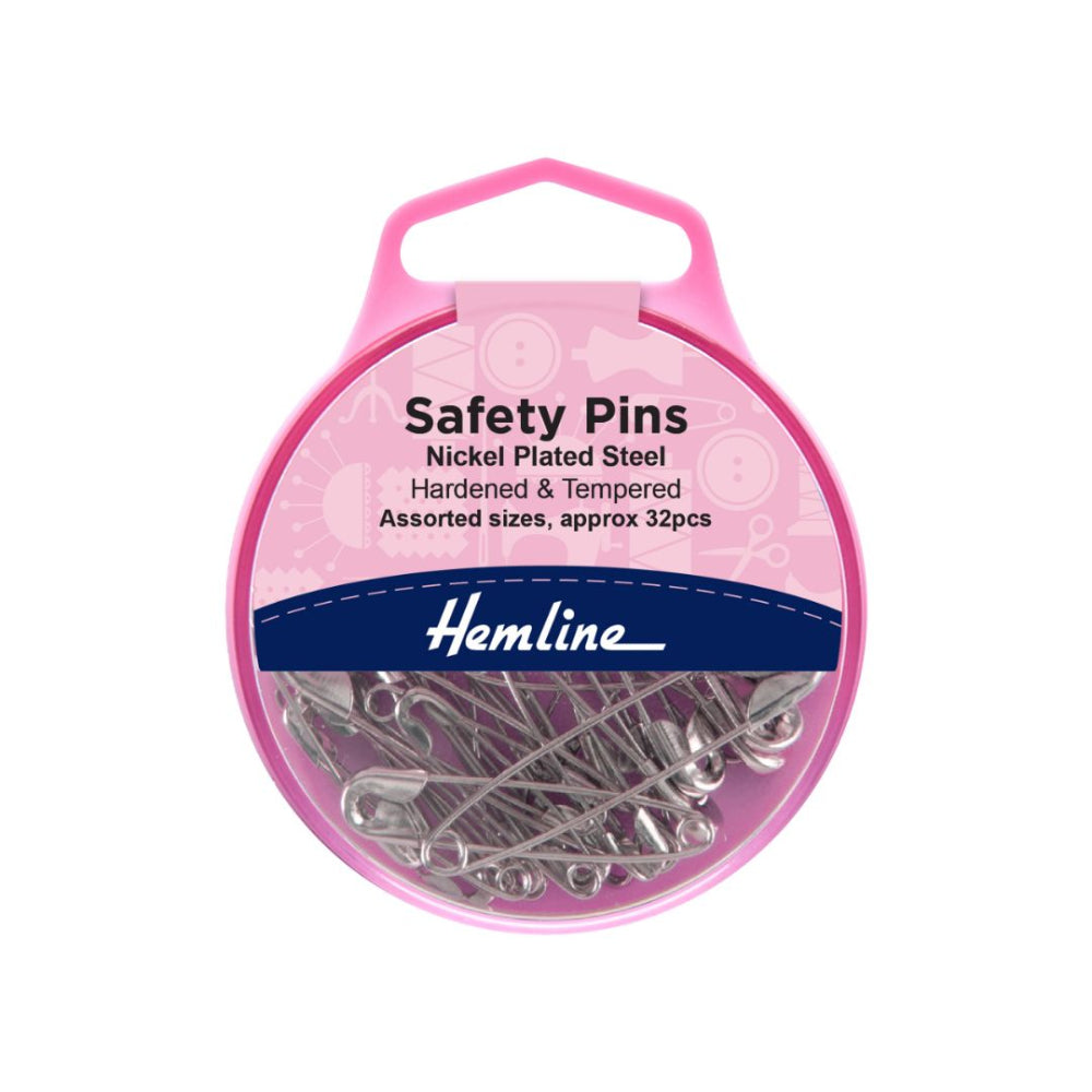 Hemline Safety Pins Assorted Nickel | Wool n Stuff