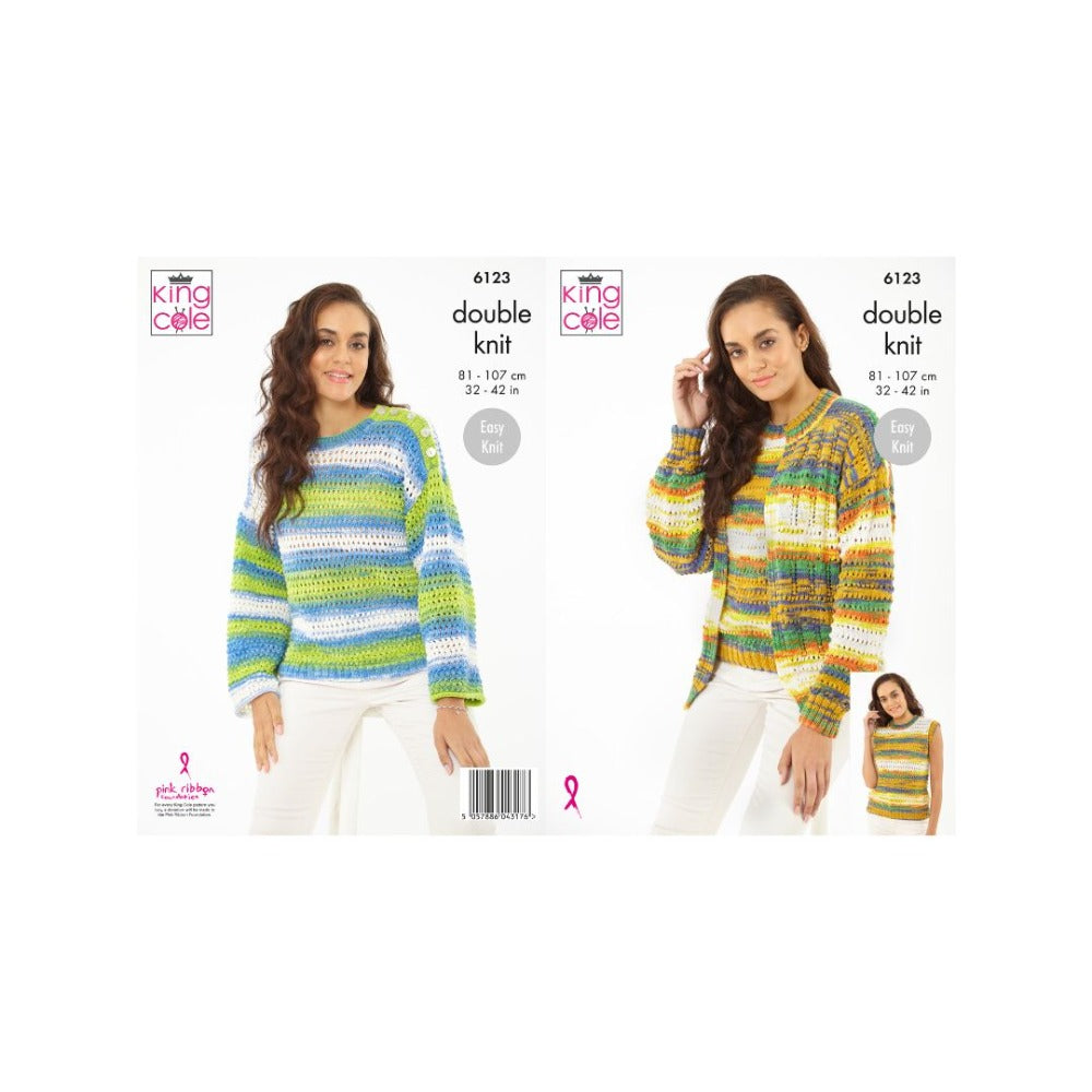 King Cole Ladies DK Knitting Pattern 6123 – Wool n Stuff