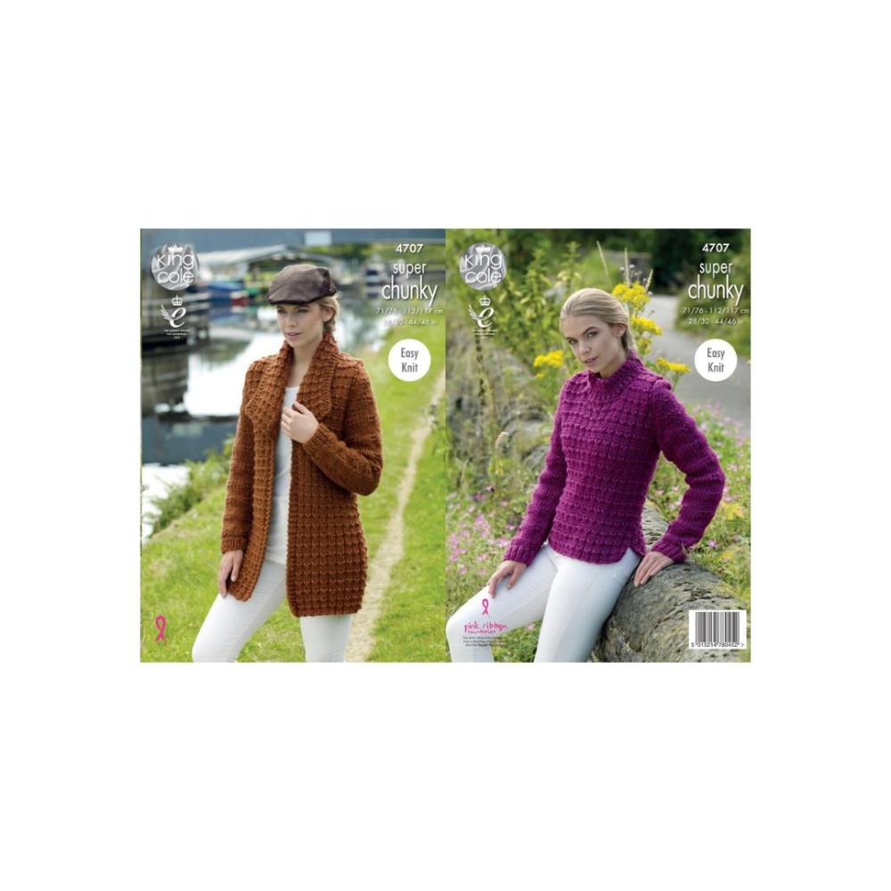 King Cole Super Chunky Knitting Pattern 4707 | Wool n Stuff