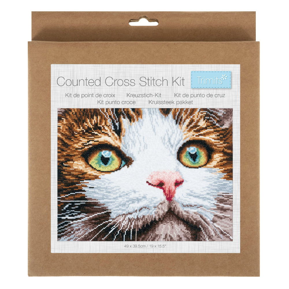 Trimits Large Counted Cross Stitch Kit Whiskers – Wool n Stuff