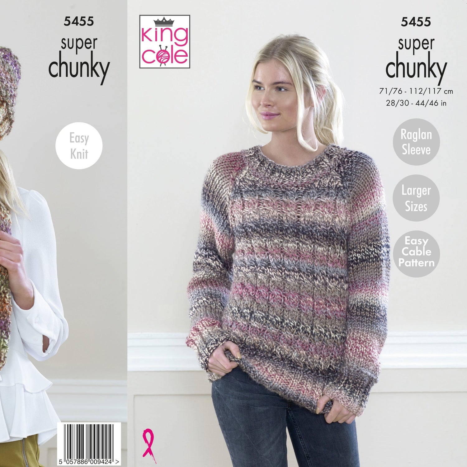 King Cole Super Chunky Knitting Pattern 5455 – Wool n Stuff