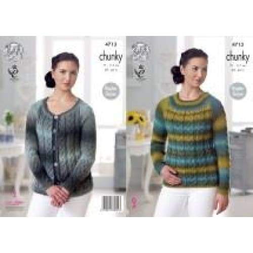 Wool n Stuff - King Cole Riot Chunky Knitting Pattern 4713