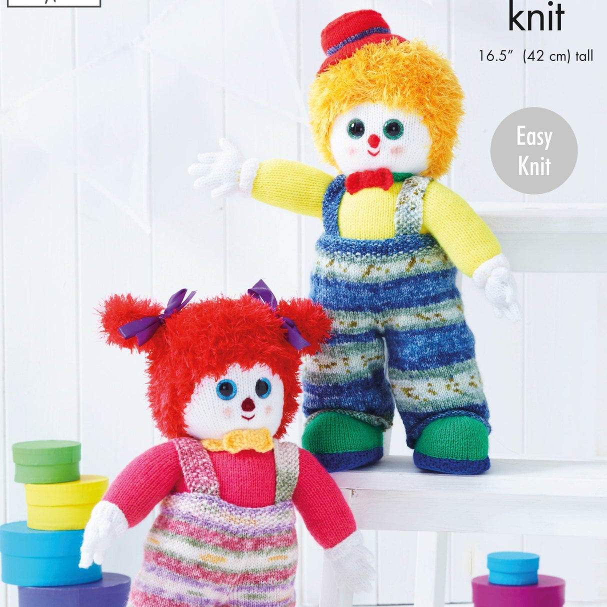 King Cole Toy Clown Knitting Pattern 9127 – Wool n Stuff