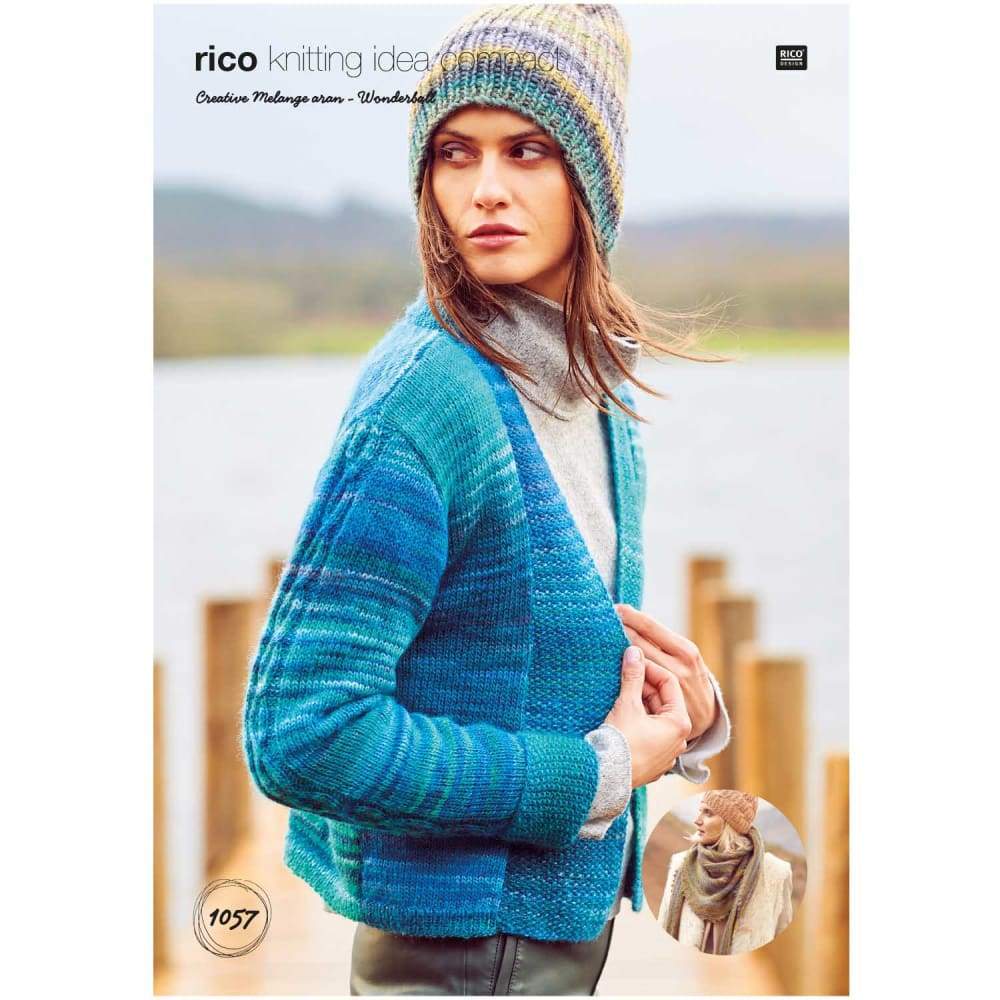 Rico Aran Cardigan and Shawl Knitting Pattern 1057 – Wool n Stuff
