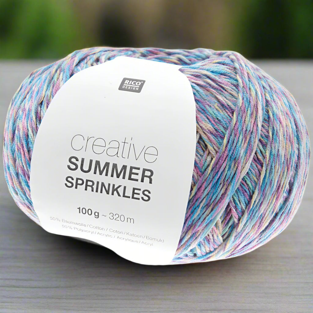 Rico Creative Summer Sprinkles Yarn | Cotton DK with Colourful Flecks ...